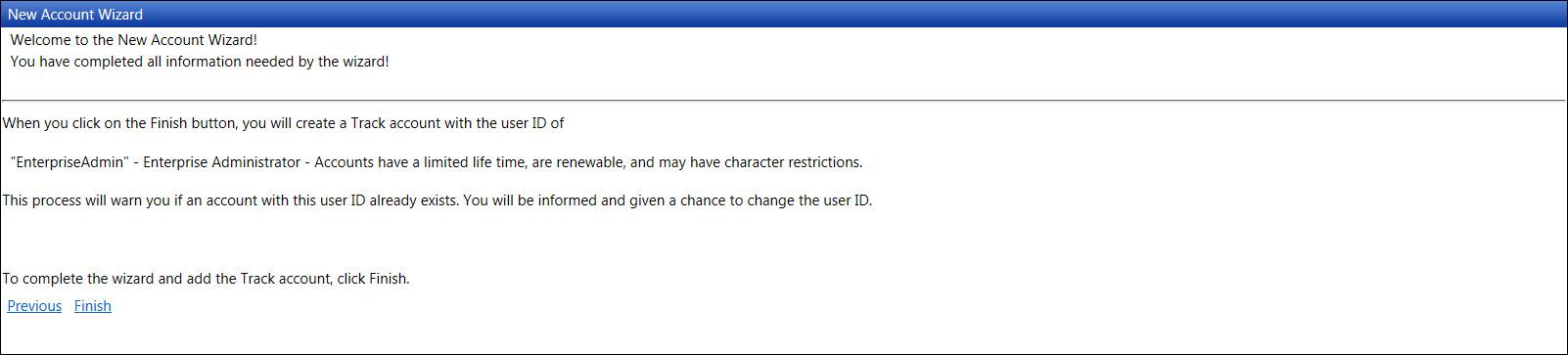 Enterprise Administrator Account Setup